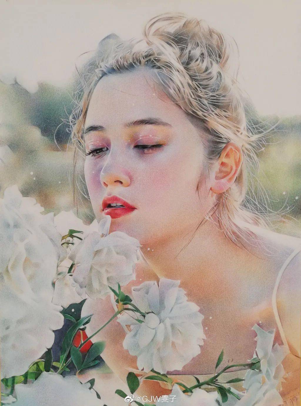 她的彩铅手绘好牛X好精致，质感太强大了，却遭网友吐槽：打印画-搜狐大视野-搜狐新闻