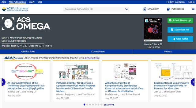 这本化学领域的2.6分期刊，最快一个月就可以发表_Omega