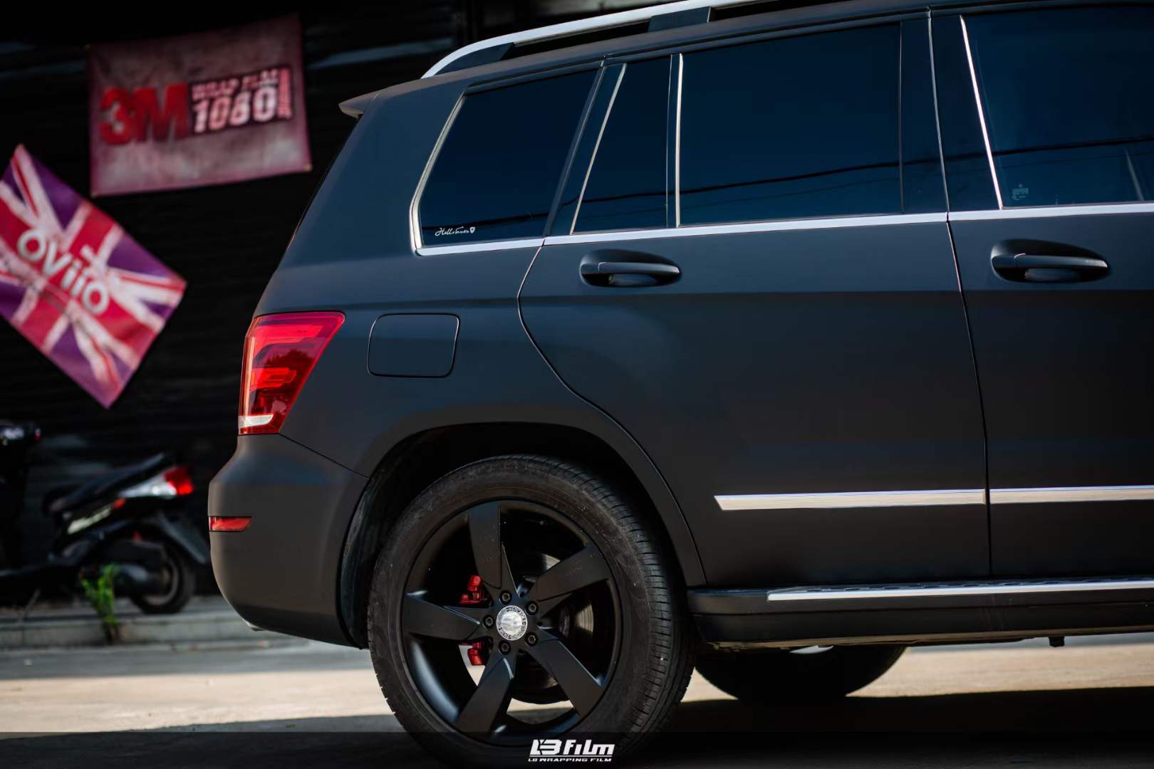 奔驰-GLK全车LB改色膜磨砂黑_搜狐汽车_搜狐网