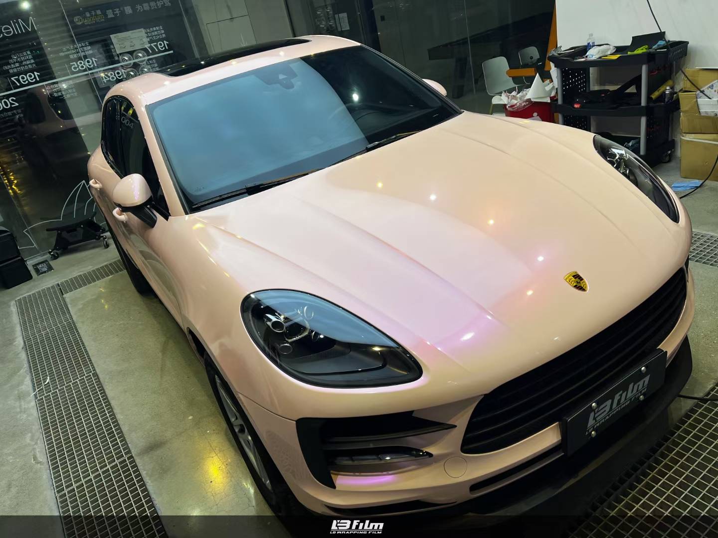 保时捷-Macan车身LB FILM改色膜颜色钻石胭脂粉_搜狐汽车_搜狐网