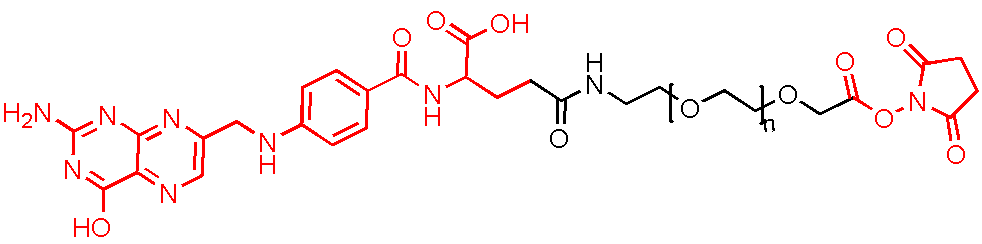 FA-PEG2000-NHS，Folic acid-PEG2k-NHS 活性酯和叶酸修饰的杂双功能PEG_分子_生物_反应