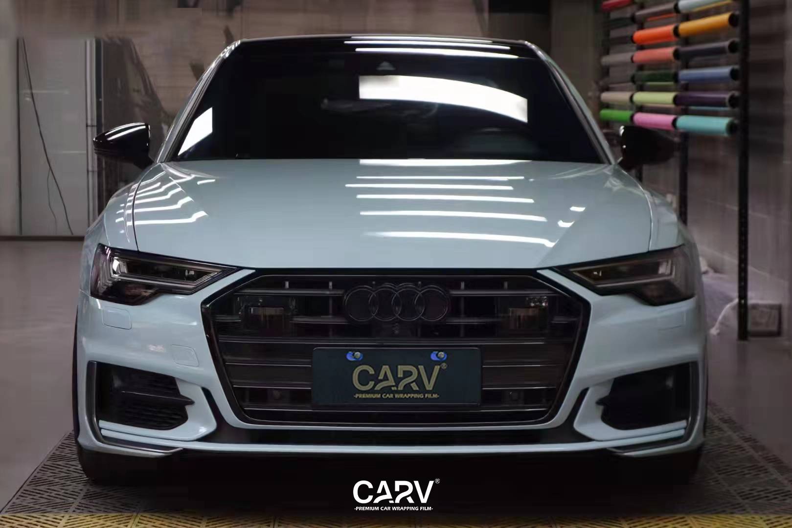 黑色奥迪A6改色卡孚CARV白金莫兰迪蓝_搜狐汽车_搜狐网