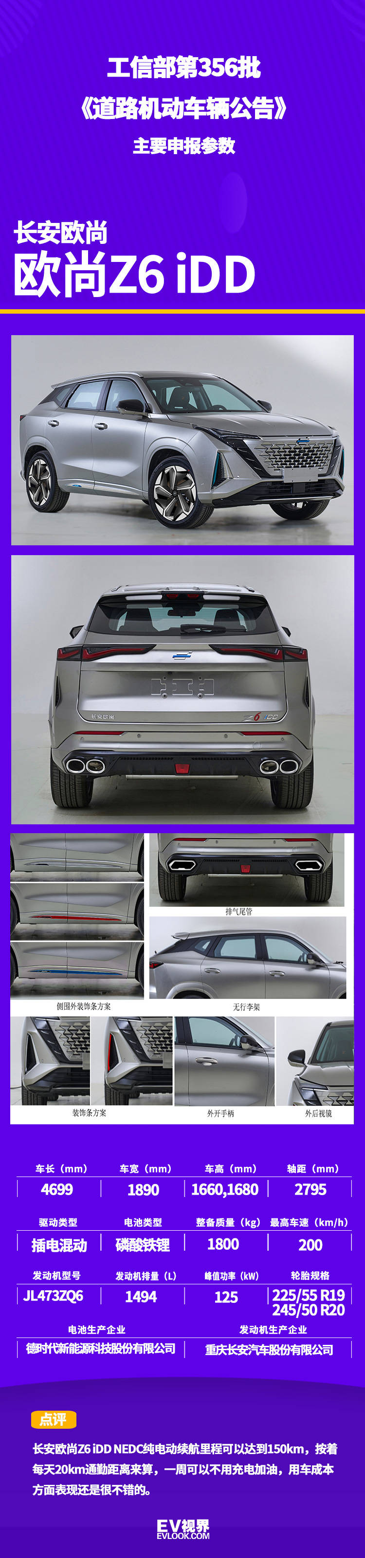 纯电续航里程150km 欧尚Z6 iDD申报图曝光_搜狐汽车_搜狐网