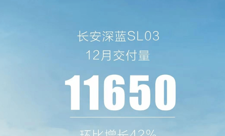 月度销售11650辆！对标特斯拉Model 3，深蓝SL03公布12月销量数据_搜狐汽车_搜狐网