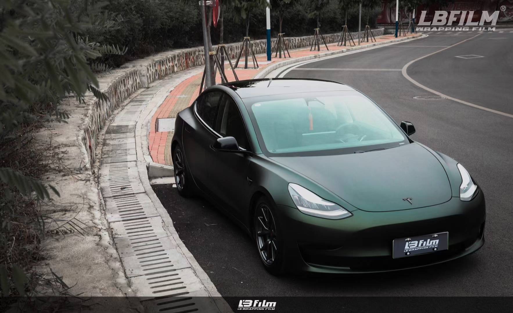 特斯拉model3-LB改色膜仙踪绿，治愈而优雅_搜狐汽车_搜狐网