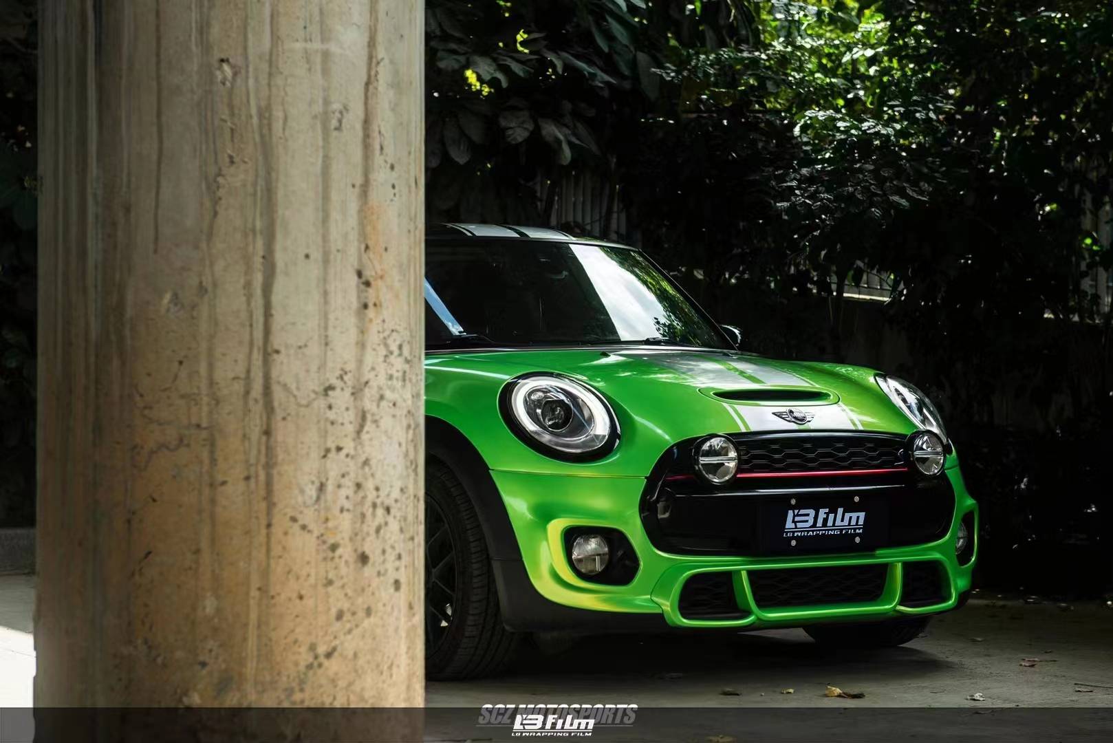 宝马mini-LBFILM改色膜珊瑚金沙绿,更是艳丽无比_搜狐汽车_搜狐网