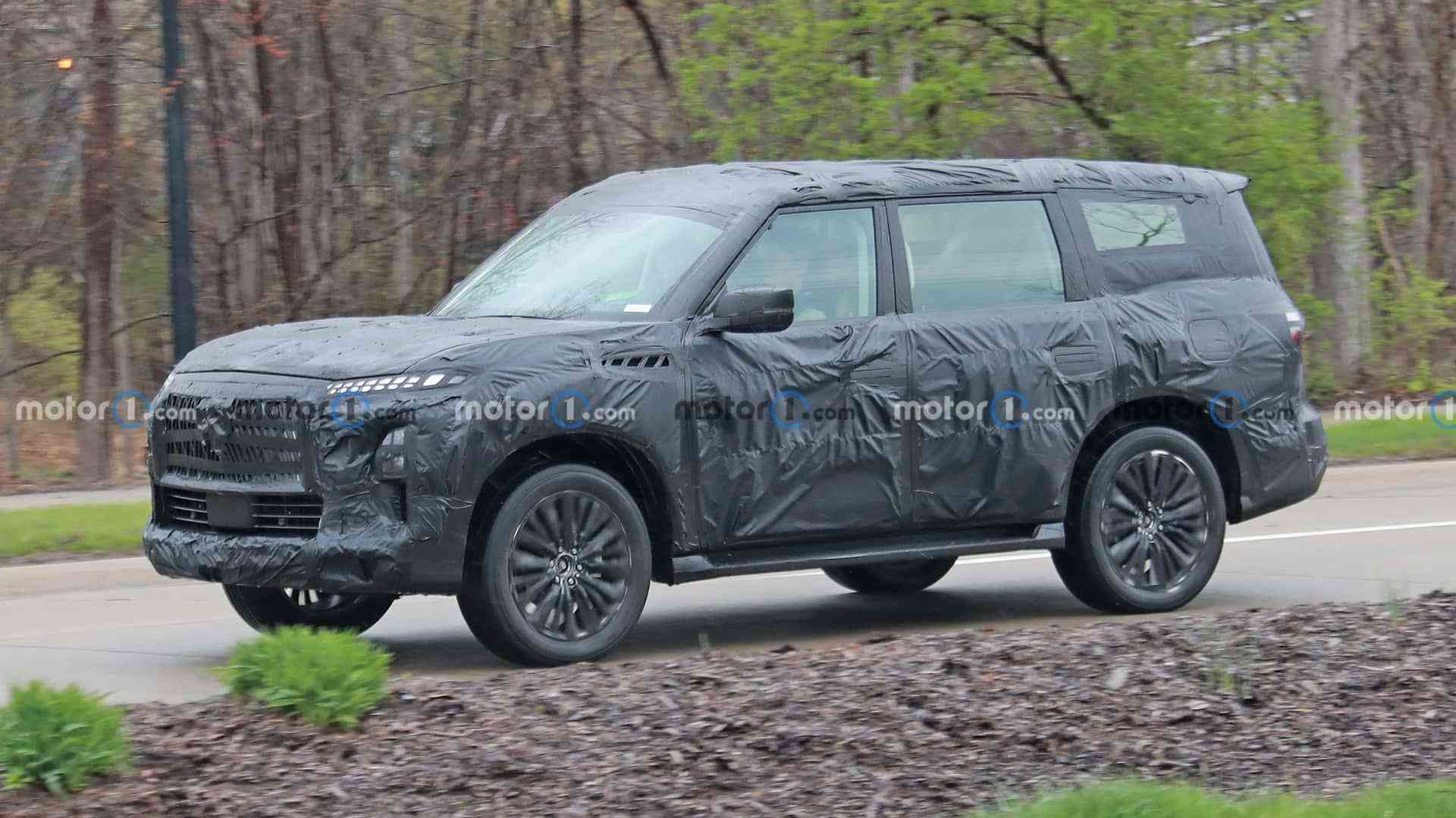 对标雷克萨斯LX，新一代英菲尼迪QX80路试谍照再次曝光_搜狐汽车_搜狐网