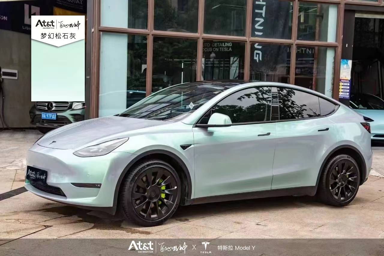 特斯拉Model Y-ATNT改色膜梦幻松石绿,低调中透着独特_搜狐汽车_搜狐网