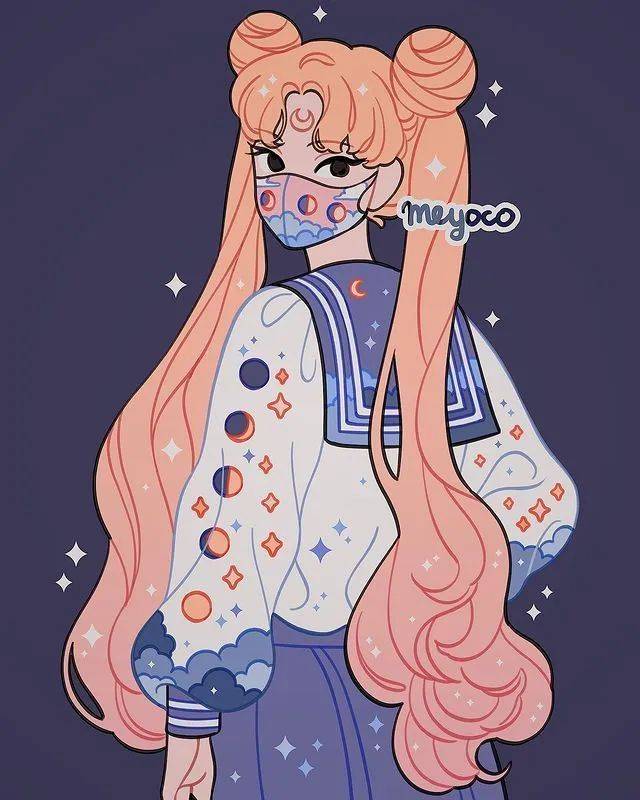 【插画】meyoco：甜蜜少女系_ins_作品_版权