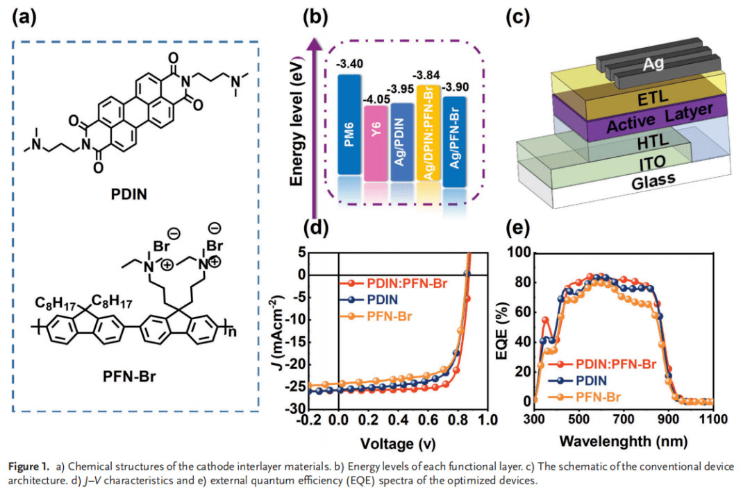 氮-溴混合界面层双偶极有效抑制有机太阳能电池中的漏电流并增强电荷提取_阴极_in_电极