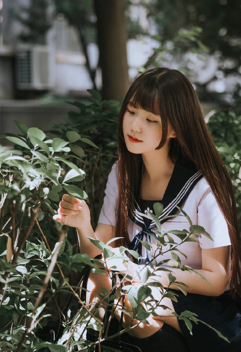 JK制服美女性感甜美写真图片