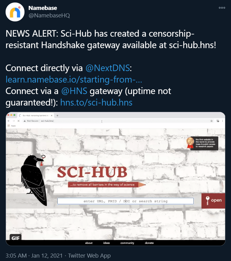 Sci-Hub重生了，这回用上了分布式网络_域名