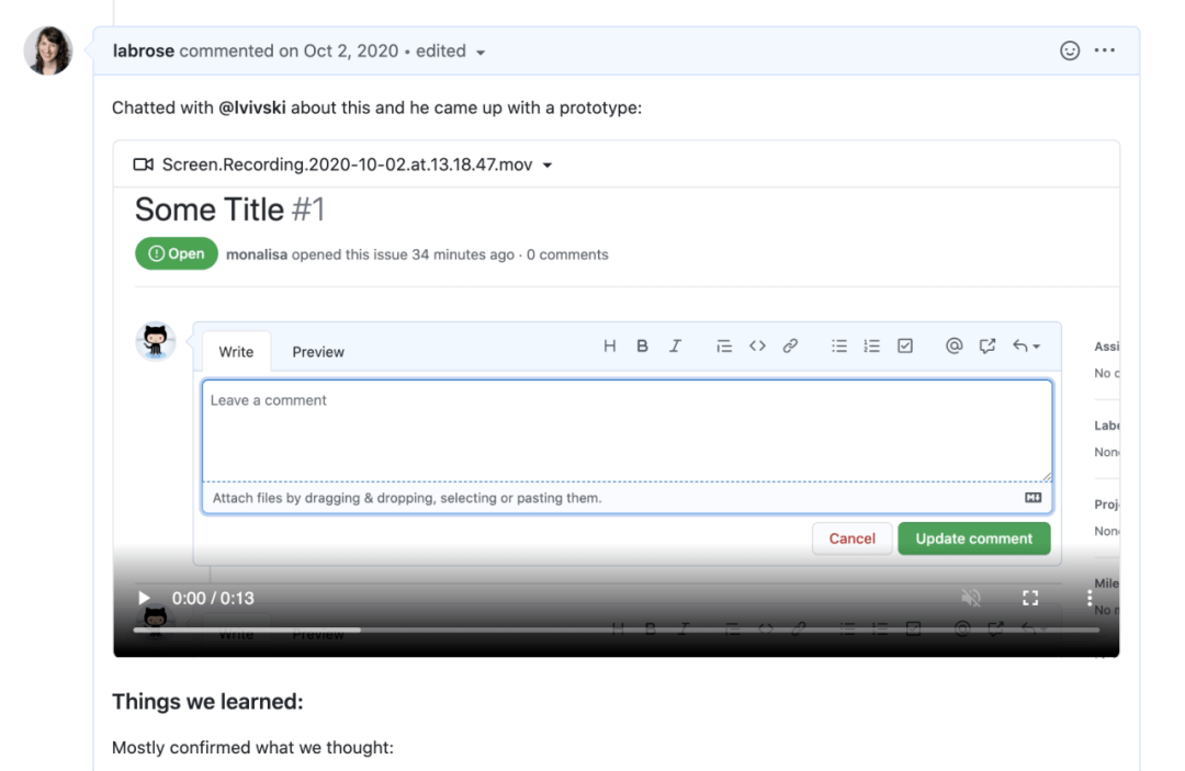 Github 提issue支持上传视频文件啦!【重磅】pull