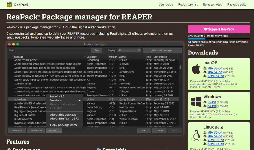 Reaper 小贴士：背起 ReaPack 的无限可能行囊——包管理器 ReaPack 入门教程_软件