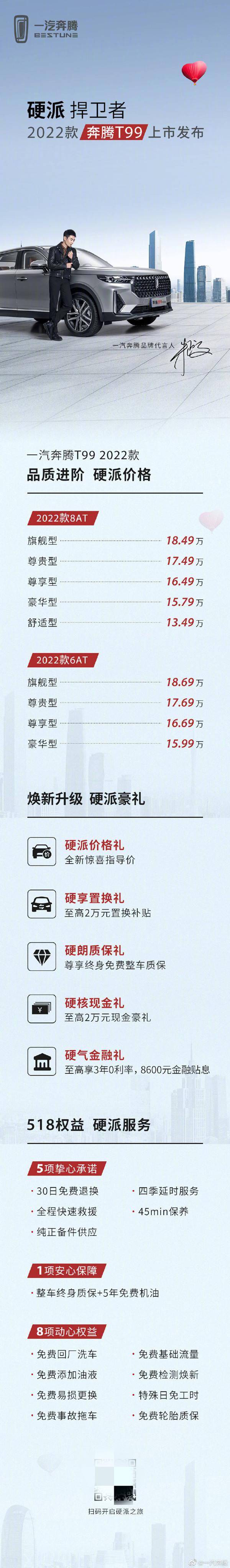 13.49万元就能买硬派SUV 2022款奔腾T99正式发布_搜狐汽车_搜狐网
