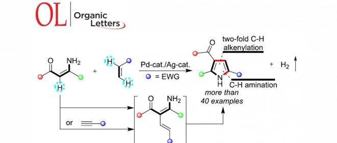 Org. Lett.：钯催化的烯胺酮与烯基化合物之间的三重C(sp2)-H活化_反应