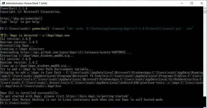 云原生开发框架dapr环境搭建：CLI安装和初始化_运行