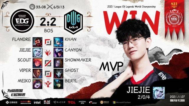 这支冠军战队来自上海！中国EDG3-2战胜韩国DK，问鼎英雄联盟S11_总决赛