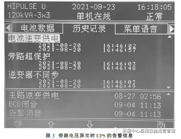 UPS常见告警信息的分析与处置_旁路
