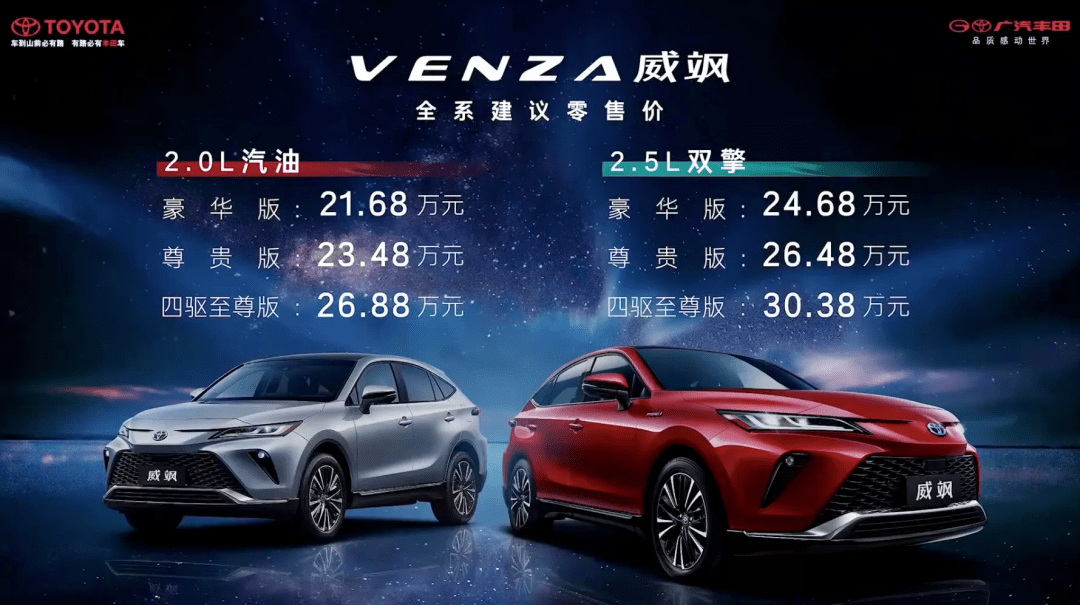 广汽丰田全新中型SUV威飒上市 售价21.68万起_搜狐汽车_搜狐网