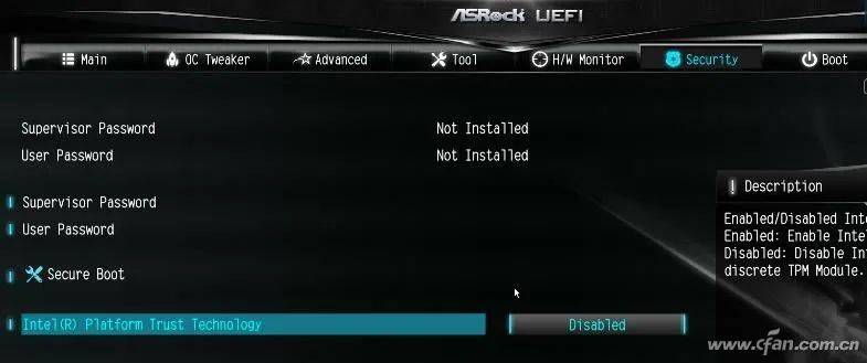 fTPM问题多 学会开关很重要_Intel_平台_Enable