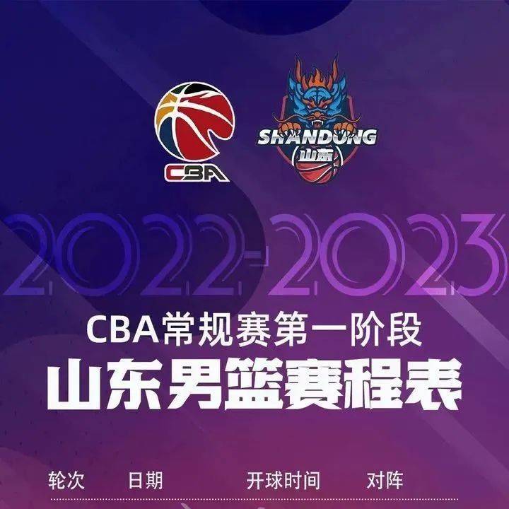 CBA新赛季第一阶段赛程公布，揭幕战山东男篮对深圳_比赛_广厦_广东