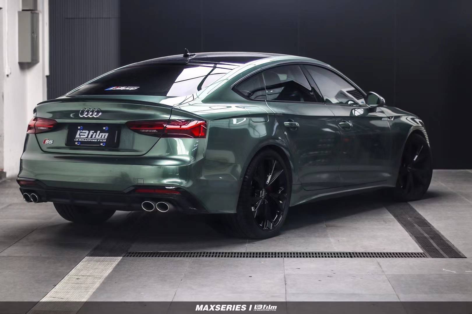 奥迪RS5-LB改色膜液态金属苍岭绿，低调而沉稳的颜色_搜狐汽车_搜狐网