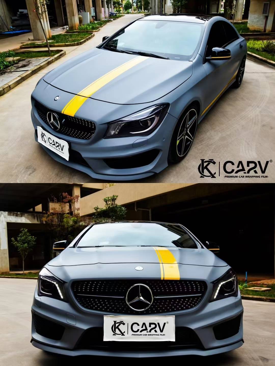 奔驰CLA200卡孚CARV改色膜消光纳多灰，越看越耐看_搜狐汽车_搜狐网