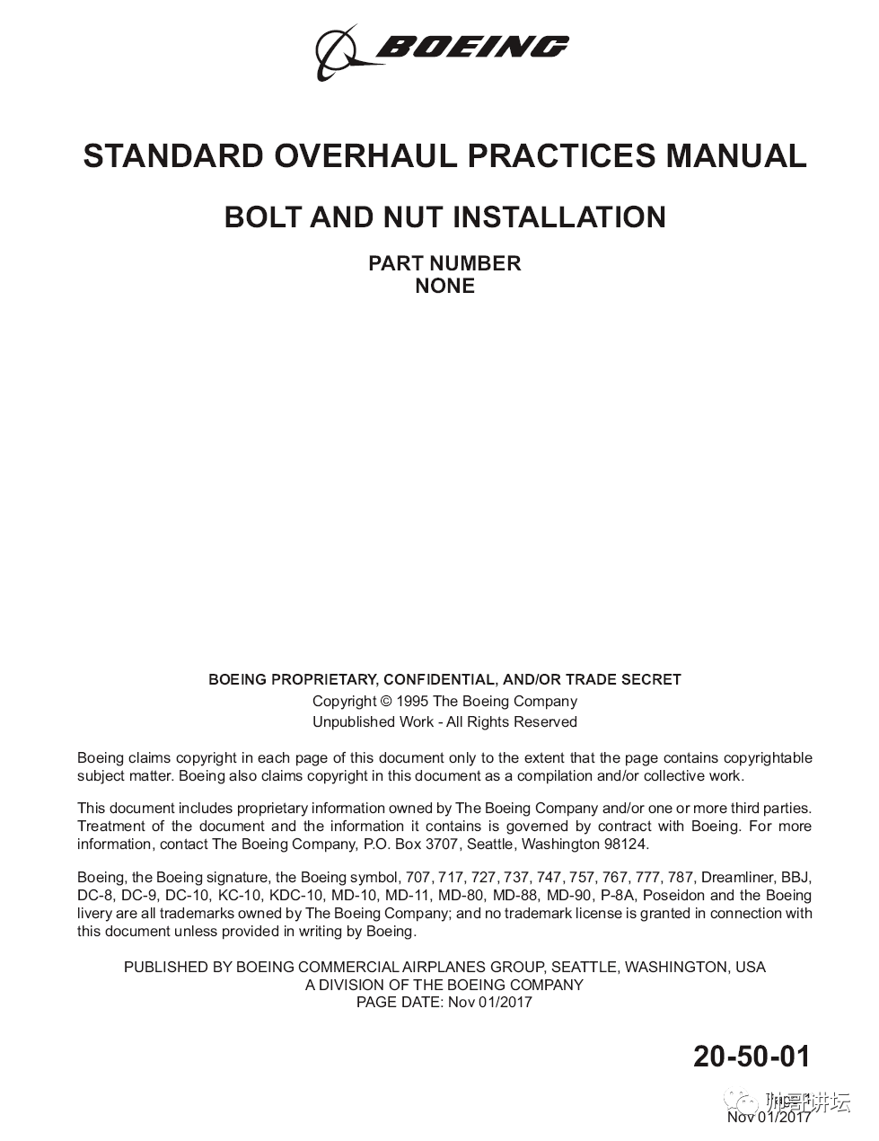 波音飞机SOPM之螺栓和螺帽的标准安装_力矩_螺纹_螺母