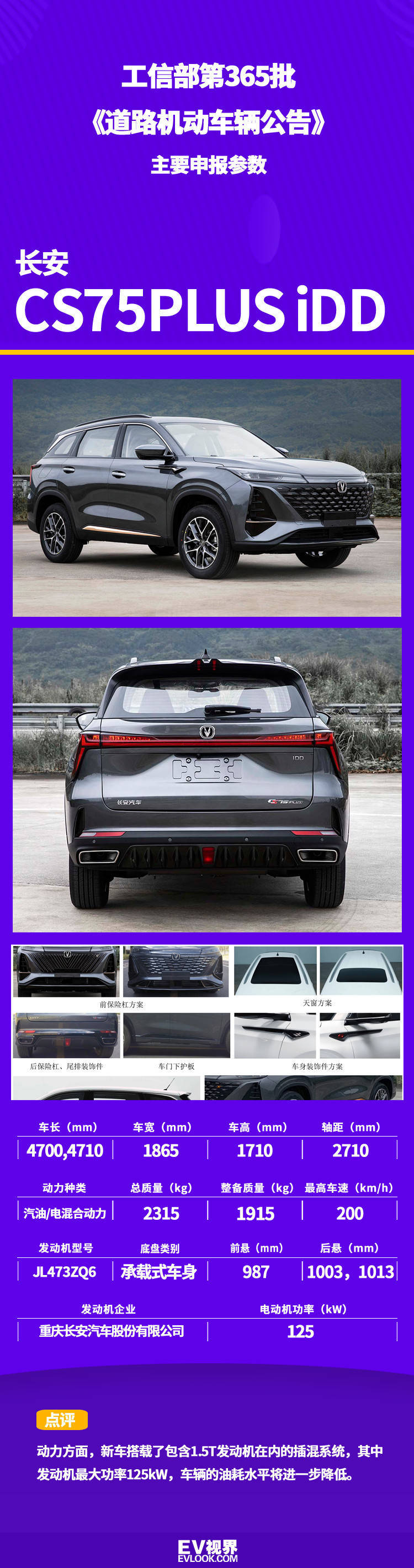 可进一步降低车辆能耗 长安CS75PLUS iDD申报图曝光_搜狐汽车_搜狐网