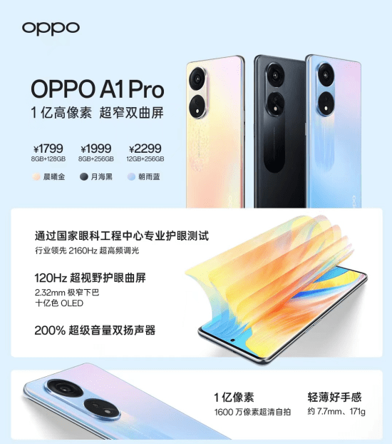 美感与实用兼具，超值实力新品OPPO A1 Pro正式开售_搭载_屏幕_版本