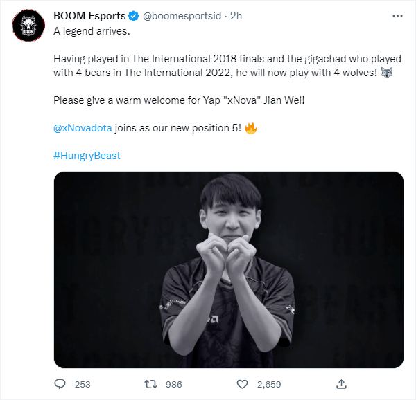 VP刀叨叨：xNova重回东南亚！BOOM战队官宣战队名单；老十一再次失业，年轻小将lou被下调至YBB Gaming_阵容_选手_Gabbi