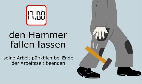 德语谚语：den Hammer fallen lassen_ist_seine_man