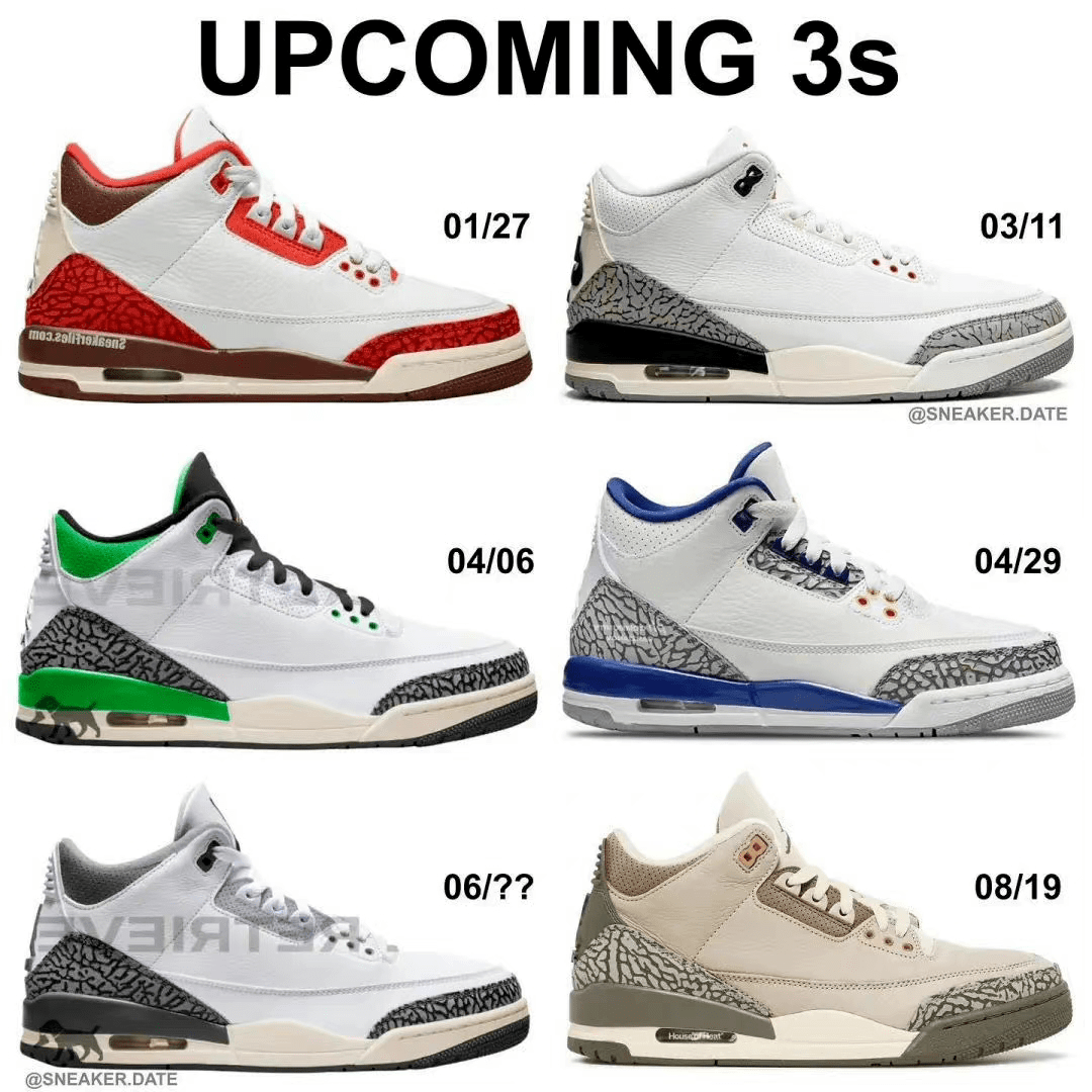 「GOTO专栏」收藏！2023年AJ3&AJ4发售时间表来啦！_Air_Jordan_tb