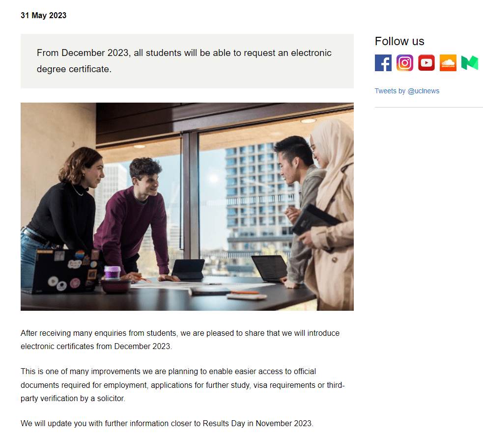 UCL将发放电子学位证！牛津、IC、LSE等院校新增笔试！_项目_科研_校区