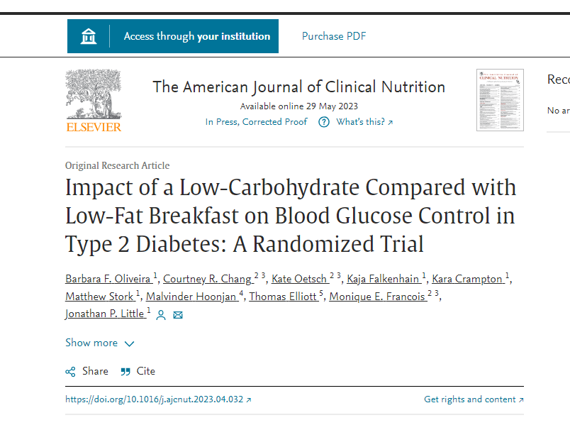 AJCN：减少早餐中碳水化合物的摄入或能让2型糖尿病患者获益_血糖_研究_机体
