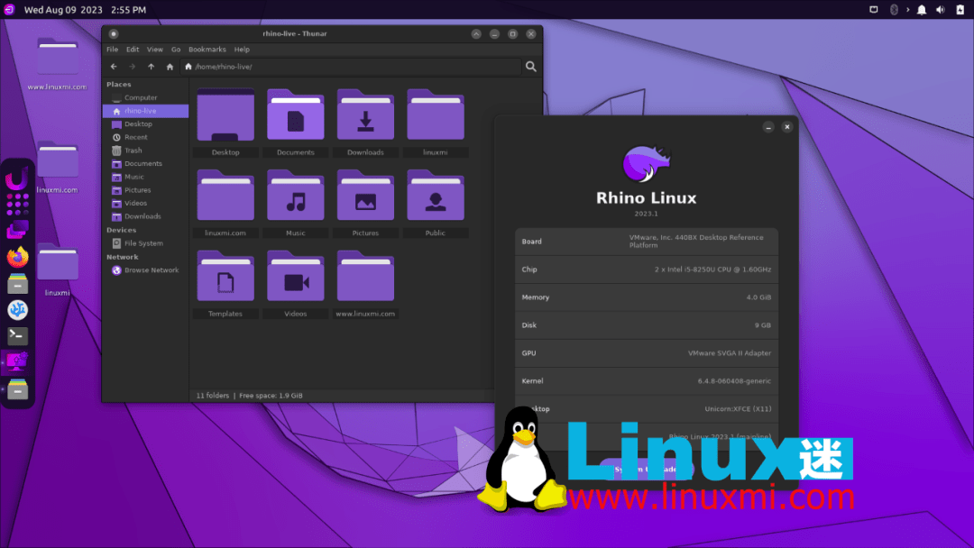 Rhino Linux 首次亮相：基于 Ubuntu 和 Xfce 的滚动更新发行版_主题_专用_模型