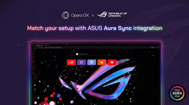 游戏主题融入PC！Opera GX ROG版浏览器华丽登场_用户_灯光效果_功能