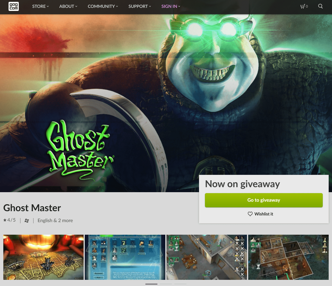 GOG 喜加一：策略吓人游戏《鬼魂大师》限时免费领取_玩家_场景_配置