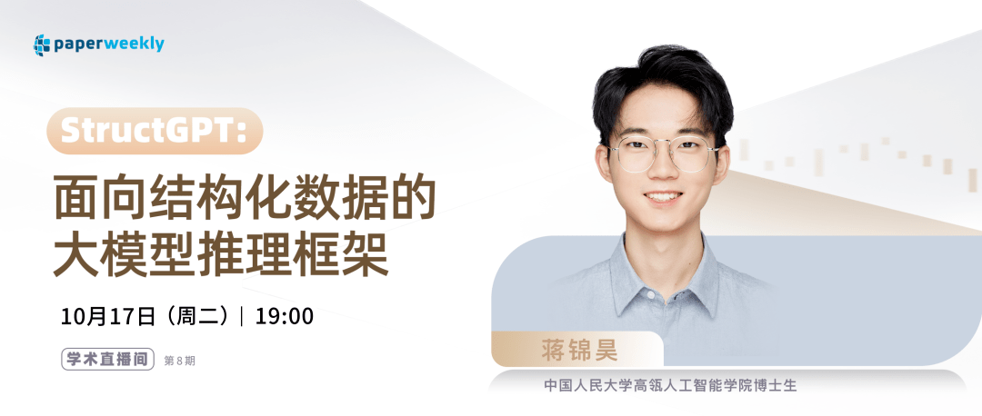 今晚直播 | StructGPT：面向结构化数据的大模型推理框架_知识_人工智能_博士