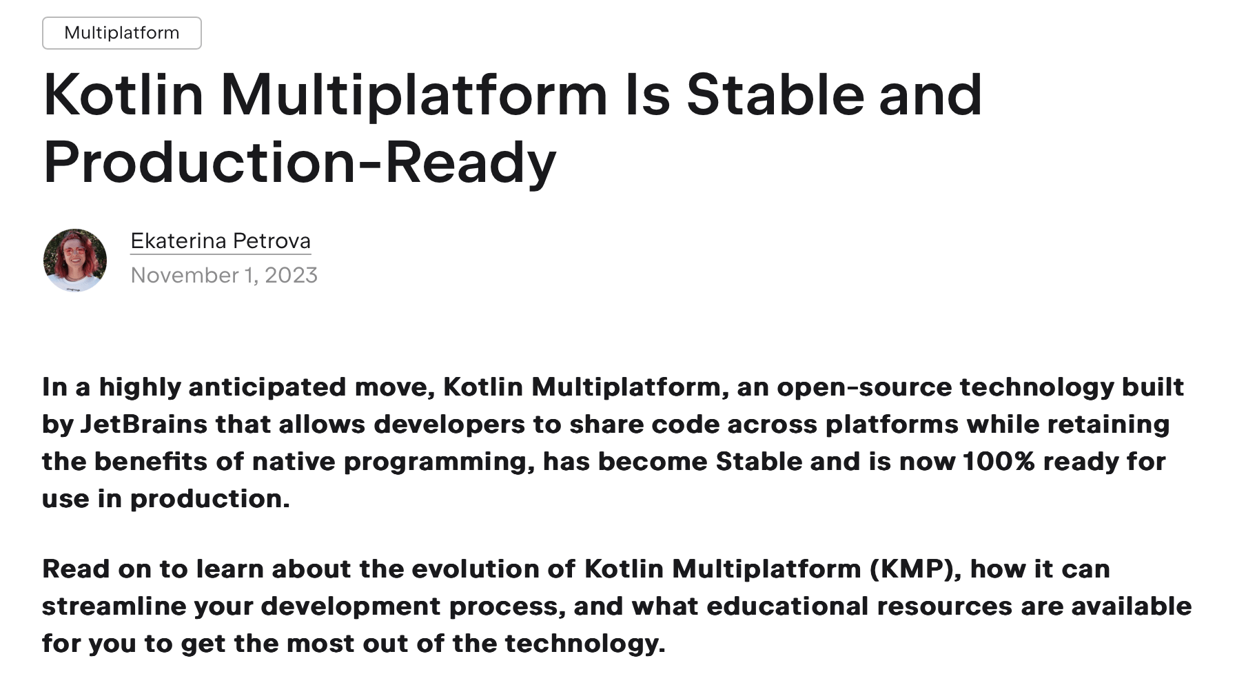 JetBrains推出跨平台开发工具 Kotlin Multiplatform 首个稳定版_应用_代码_开发人员