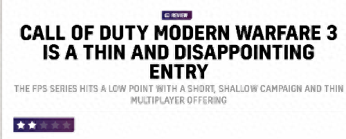 COD 20获两星差评：它要是十年前发售 这个ip就死了_游戏_使命召唤_模式