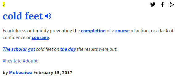 “cold feet”真不是“脚冷”！老外这样说绝不是在关心你！_on_意思_foot